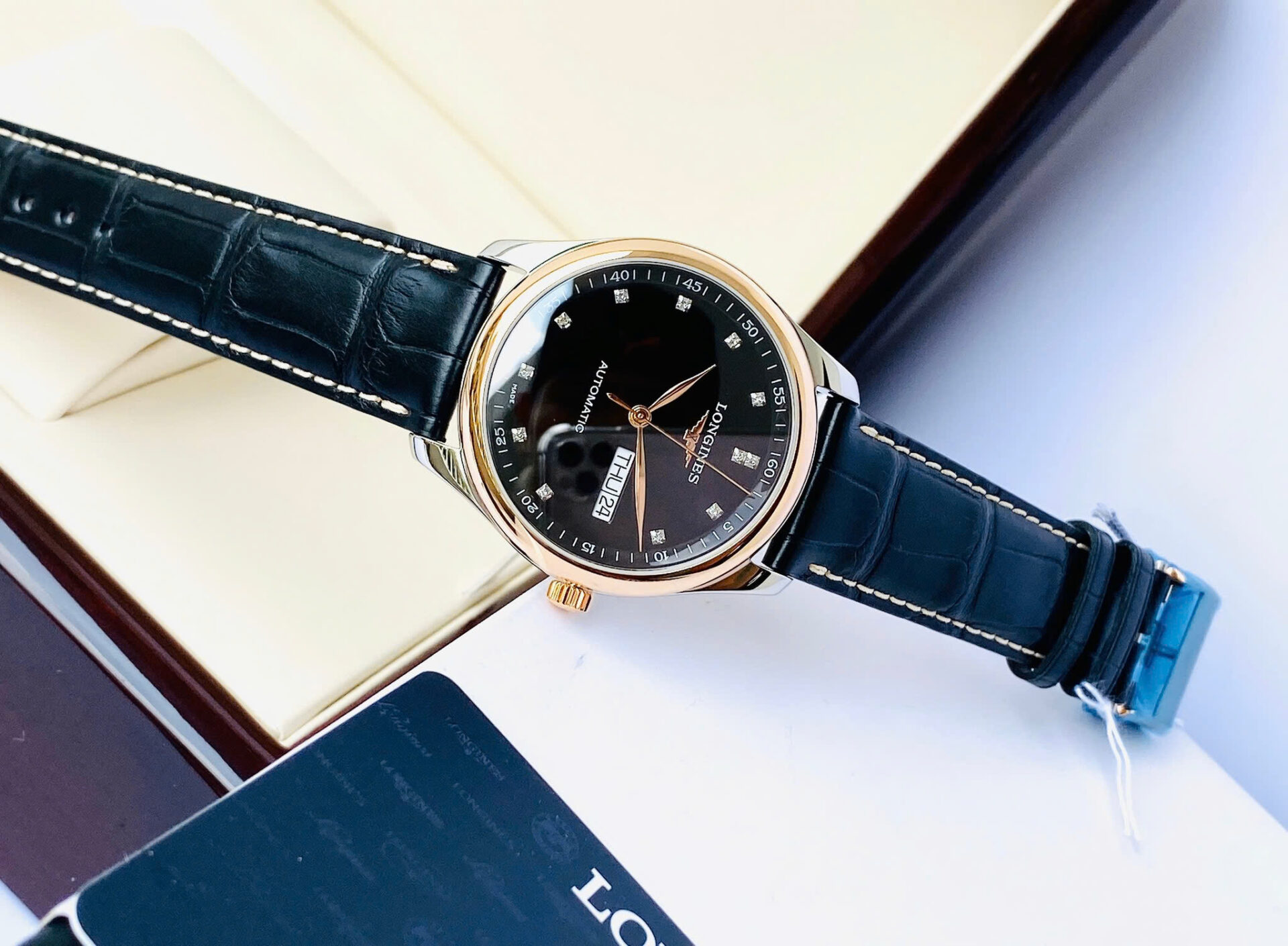 Longines Master Collection Diamond Demi Rose 18K – L2.755.5.59.2 - Linh ...